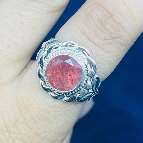 Natural Cherry Quartz Silver Ring 925 Sterling Silver Ring Cherry Quartz Gemstone Silver Ring for Women s Handmade Silver Engagement Ring Etsy