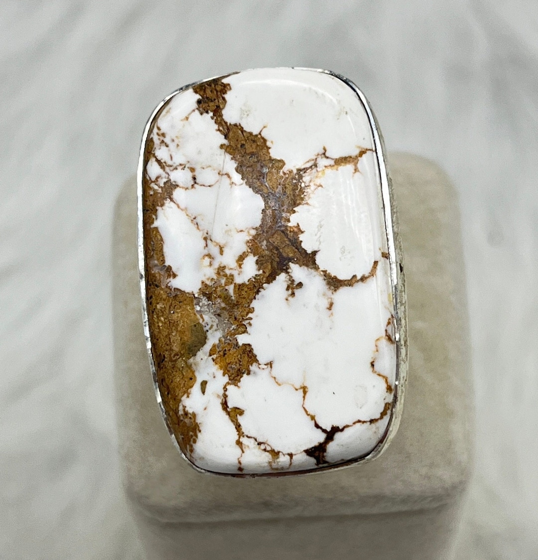 Natural Wild Horse Magnesite Ring, 925 Sterling Silver Gemstone Ring ...