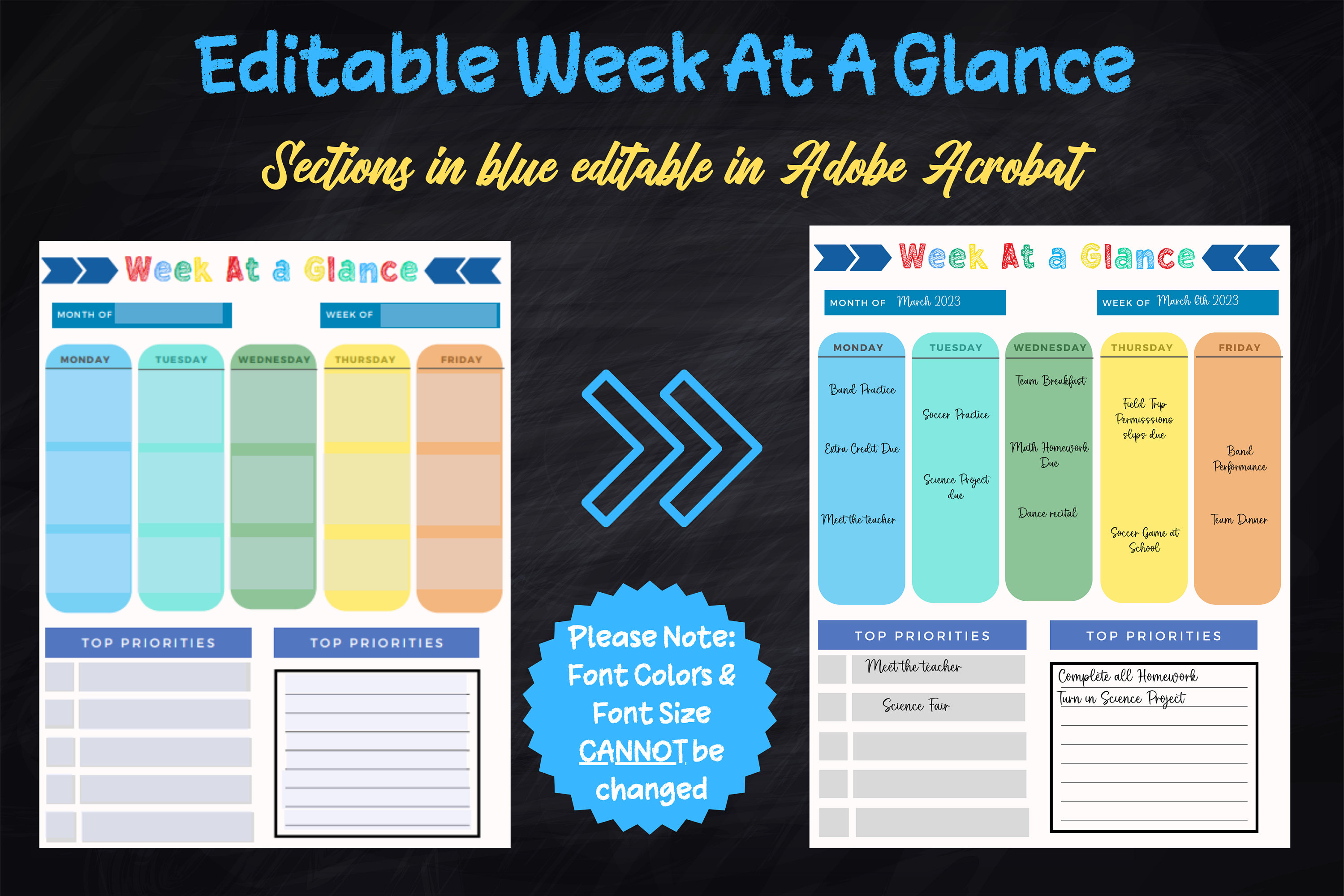 Kids Chore Chart Printable: Editable Daily Routine Planner (digital ...
