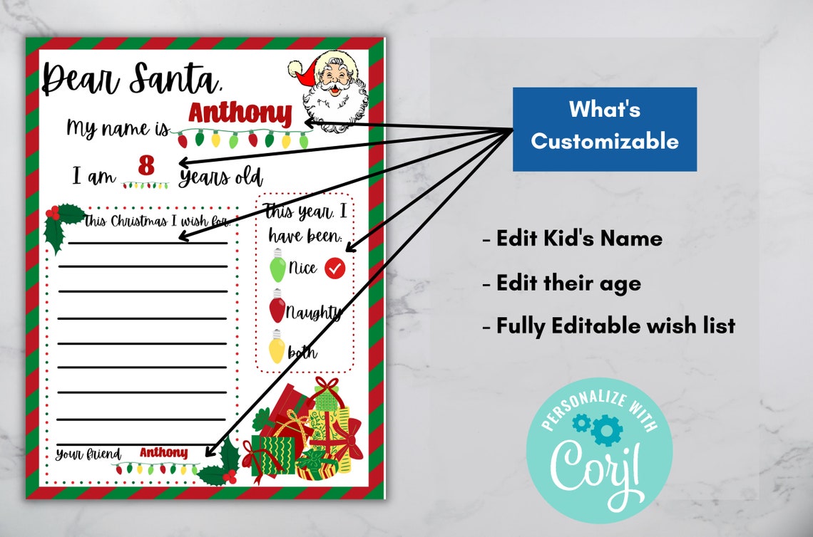 Letter From Santa Template Bundle Christmas Wish List Santa - Etsy