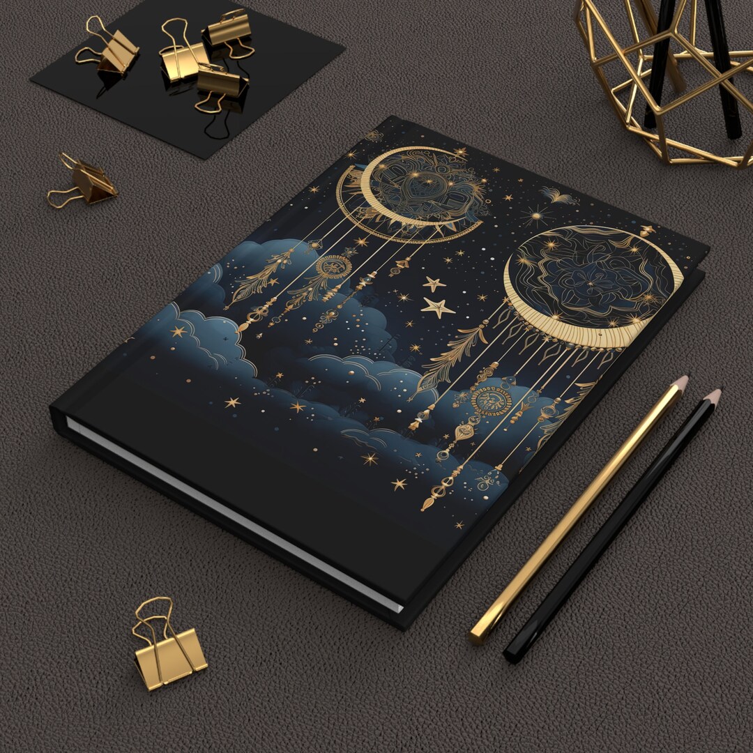 Moon & Stars Dream Journal, Moon Phases Notebook, Wellness Journal ...