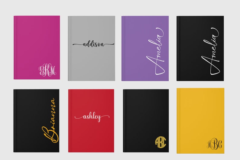 Custom Monogram Hardcover Journal: Personalized Notebook - Etsy