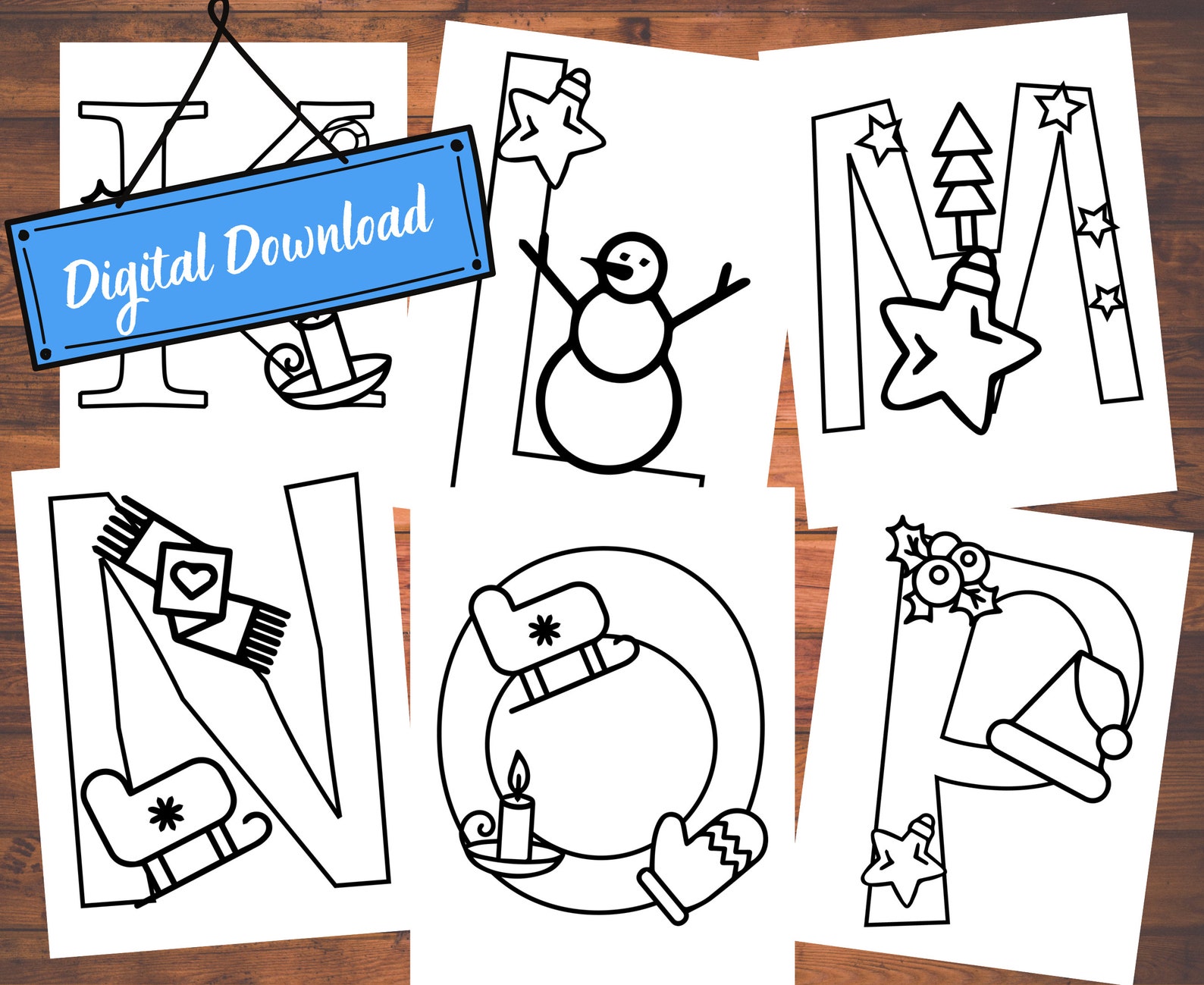 26 Printable Alphabet Coloring Pages Worksheets for Kids: - Etsy