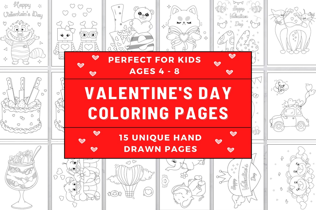 Valentines Day Coloring Pages, Coloring Sheets for Kids, Cute Kdp ...