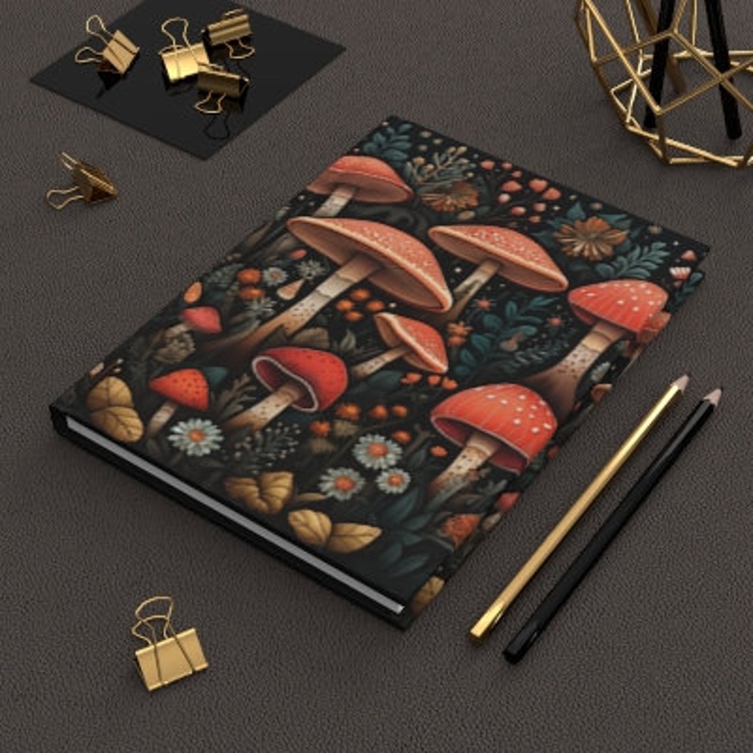 Vintage Cottagecore Mushroom Hardcover Journal, Botanical Journal ...