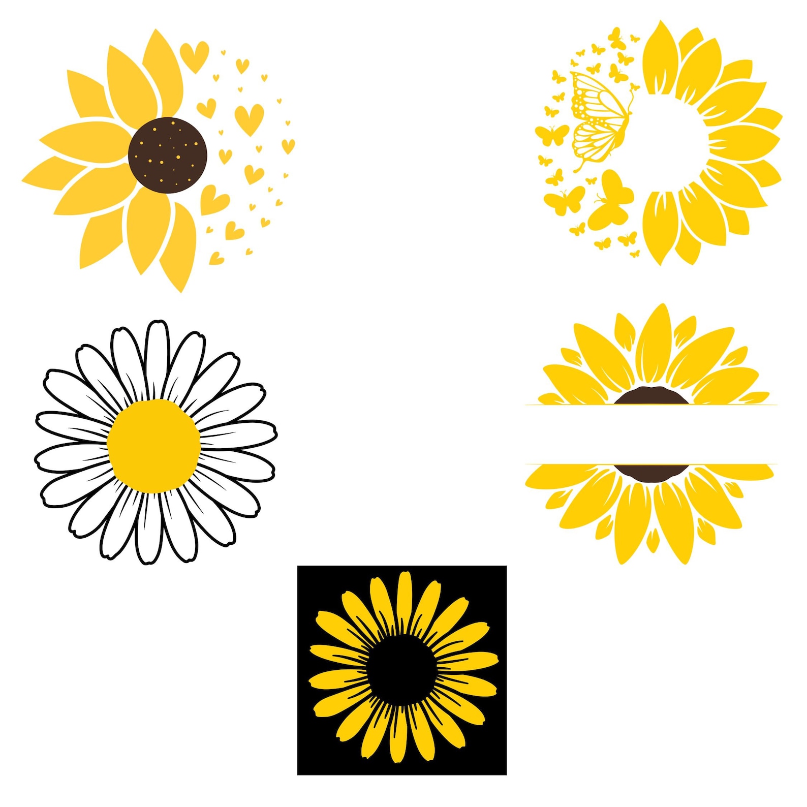 Sunflower SVG Bundle Sunflower Svg Cut File Sunflower PNG - Etsy