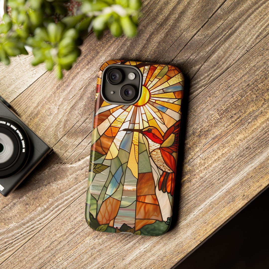 Stained Glass Mockingbird Phone Case | Sunny Aesthetic Design - Etsy