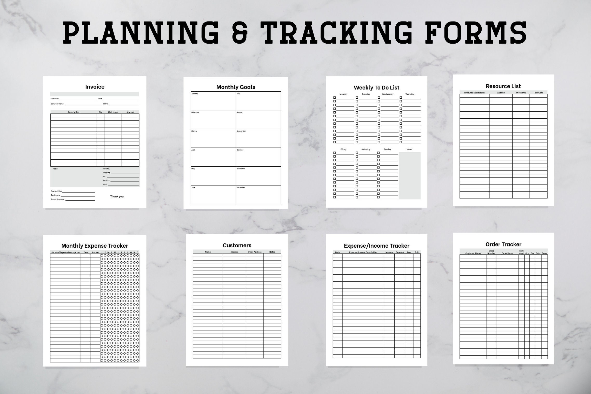 Order Form Template Bundle Tshirt Tumbler Wine Glass - Etsy