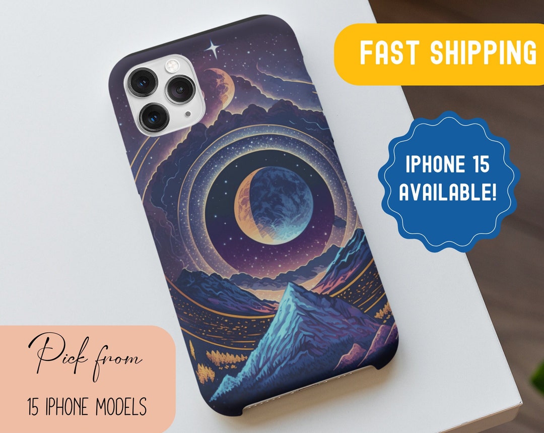 Celestial Star & Moon Phases Aesthetic Mystical Phone Case for iPhone ...