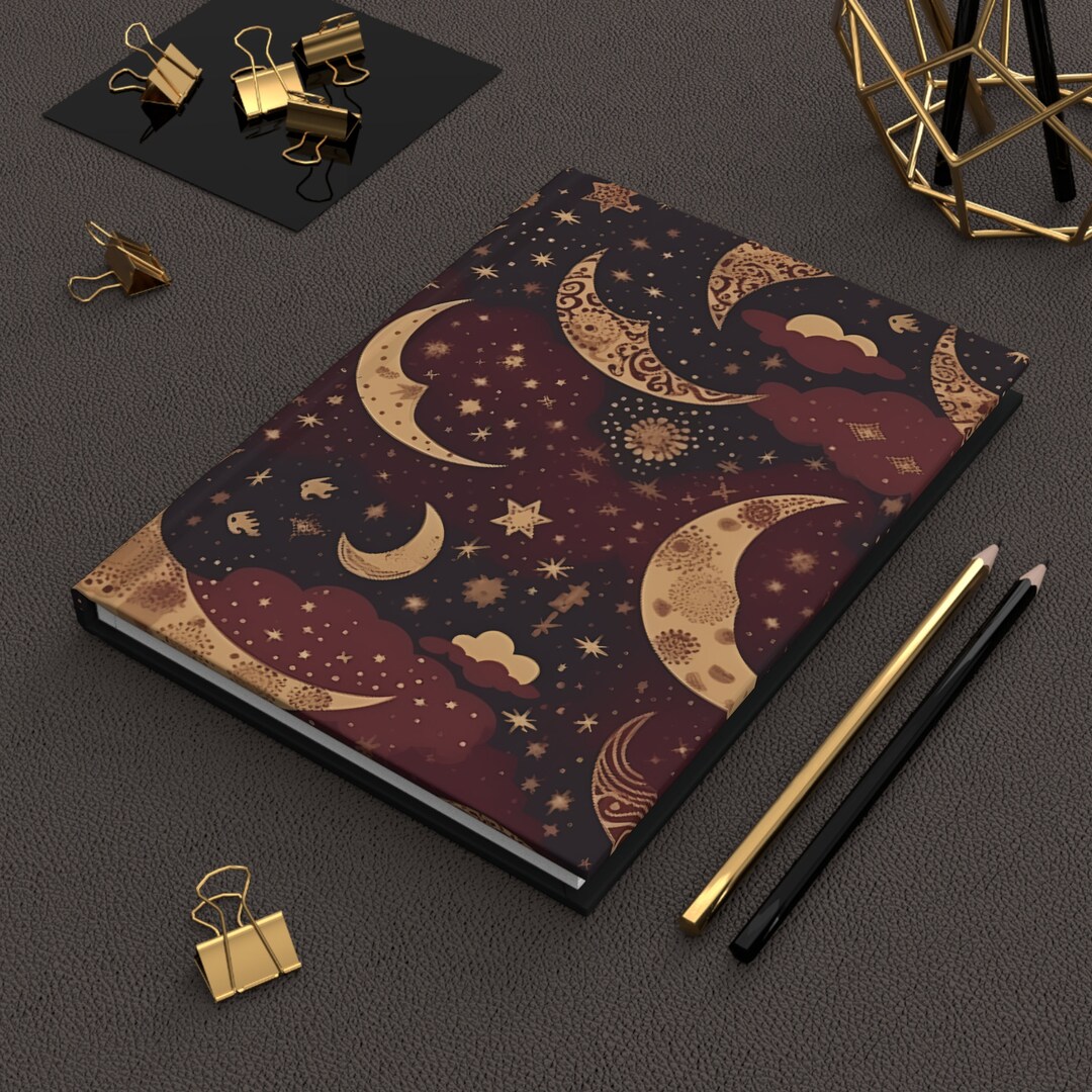 Celestial Sun Moon Stars Hard Cover Journal, Dream Journal ...
