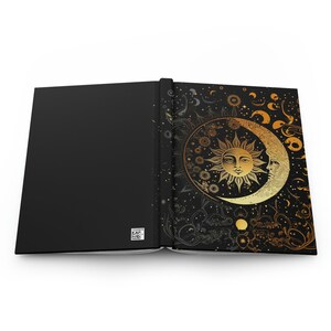 Sun Moon Stars Celestial Hard Cover Journal, Custom Dream Journal ...