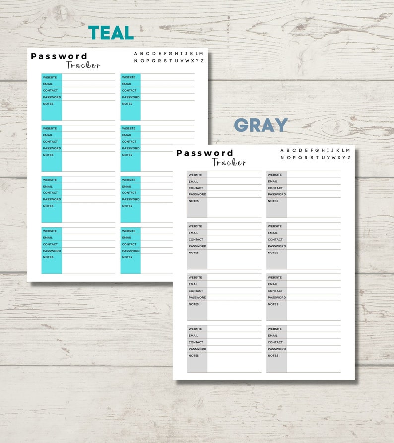 Printable Password Tracker Password Keeper Password Log - Etsy