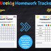 Weekly Homework Tracker Printable: Kids Chore Chart (editable PDF) - Etsy