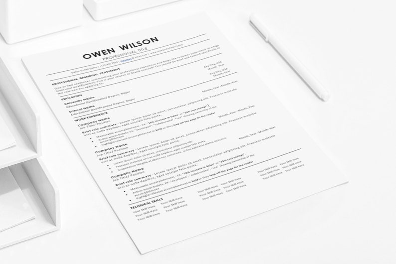 Professional Resume Template Bundle Includes Cover Letter & - Etsy