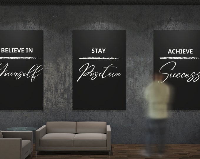 Leadership, Teamwork, Success, Office Decor, 3 Piece Wall Art ...