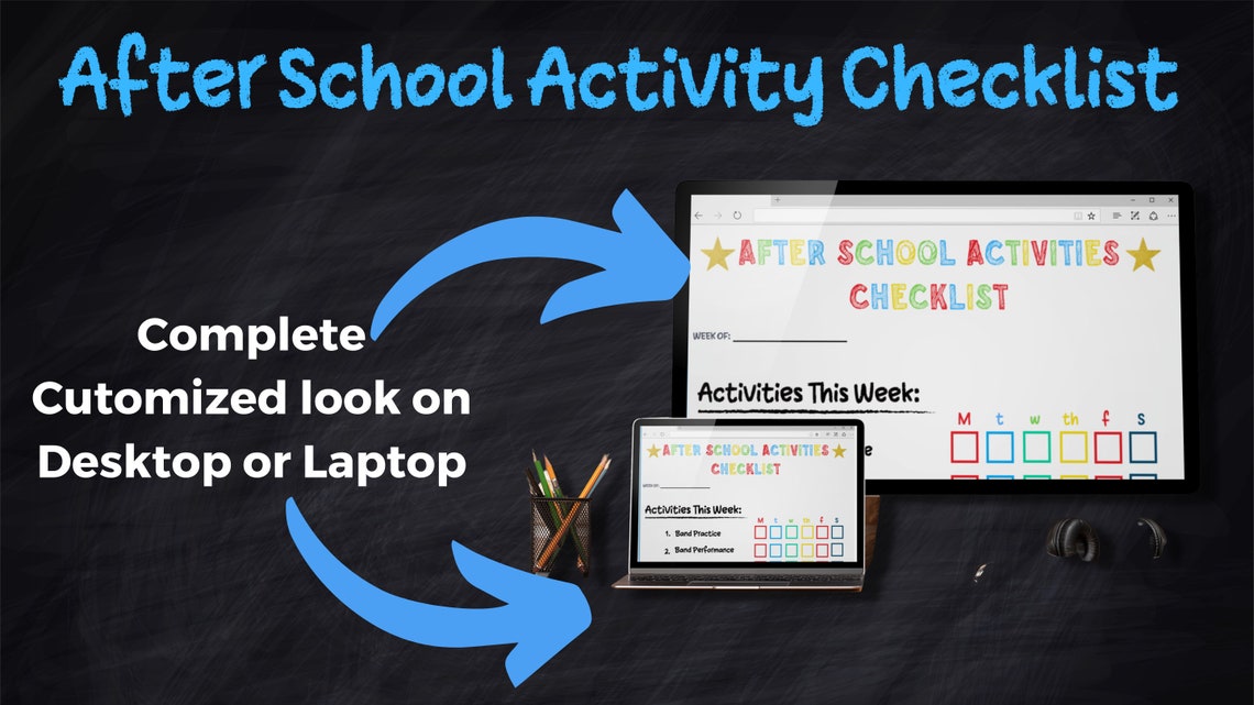 Kids Chore Chart After School Activities Tracker Printable - Etsy