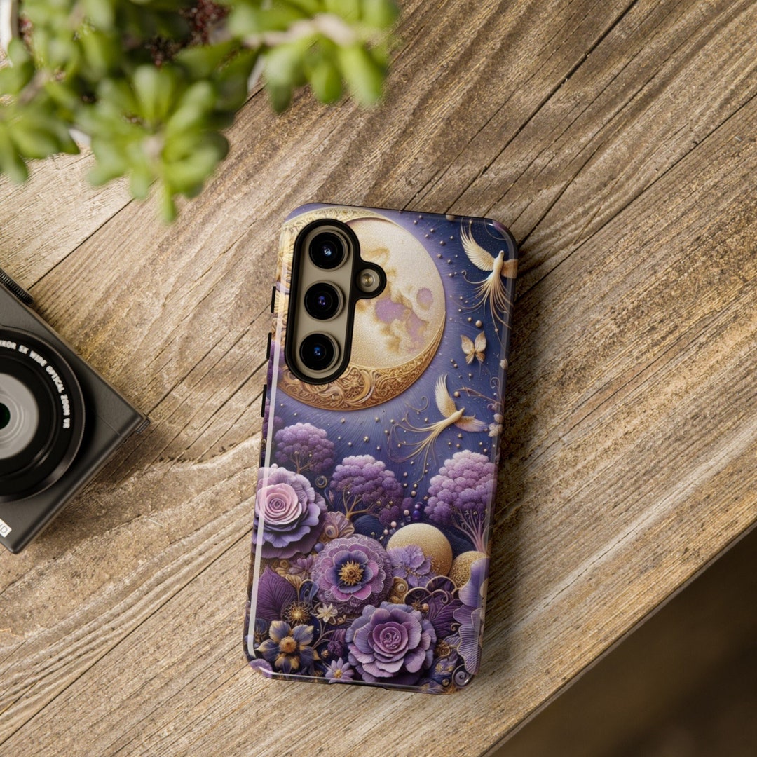 Pastel 3D Floral Moon Aesthetic Phone Case for Samsung Galaxy S24 Ultra ...
