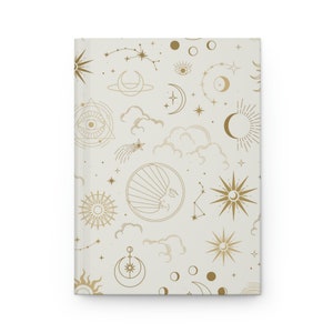 Boho Celestial Moon Phases Mystical Matte Hardcover Journal ...