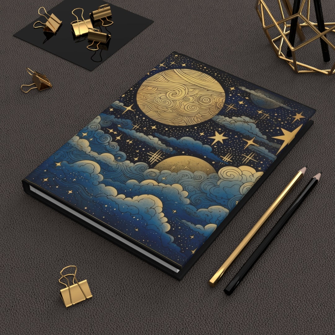 Celestial Sun Moon Stars Hard Cover Journal, Dream Journal ...