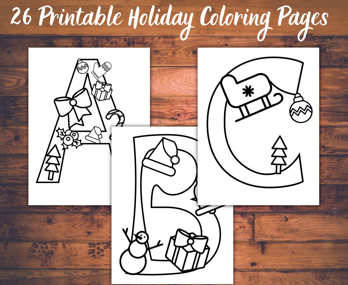 26 Printable Alphabet Coloring Pages Worksheets for Kids: - Etsy