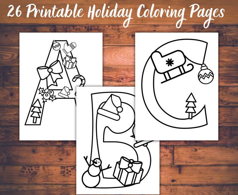 26 Printable Alphabet Coloring Pages Worksheets for Kids: - Etsy