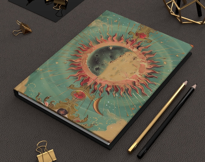 Whimsical Art Deco Night Sky Journal Gift for Her Hard Cover Dream ...