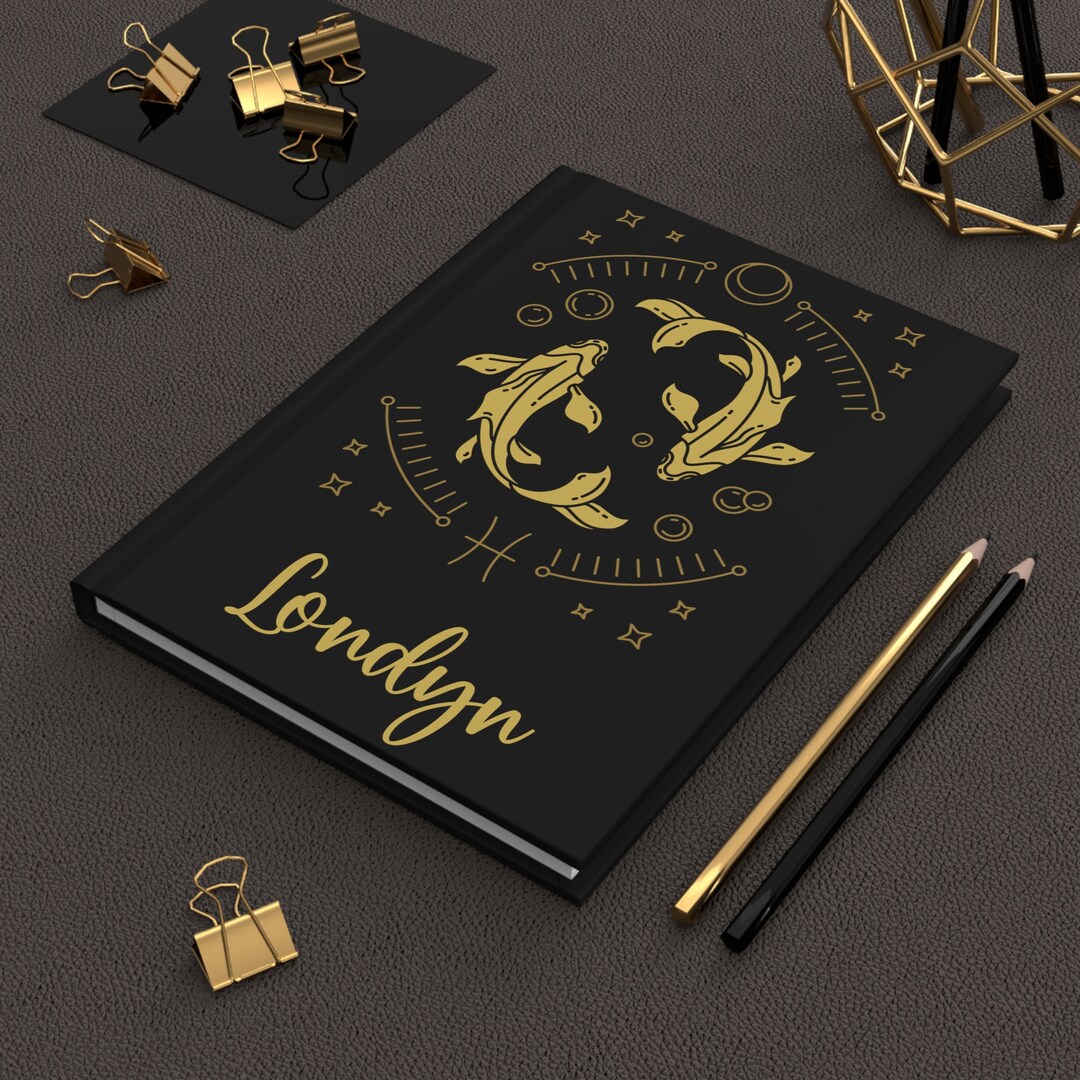 Custom Zodiac Mystical Hardcover Dream Journal, Pisces Zodiac Sign ...