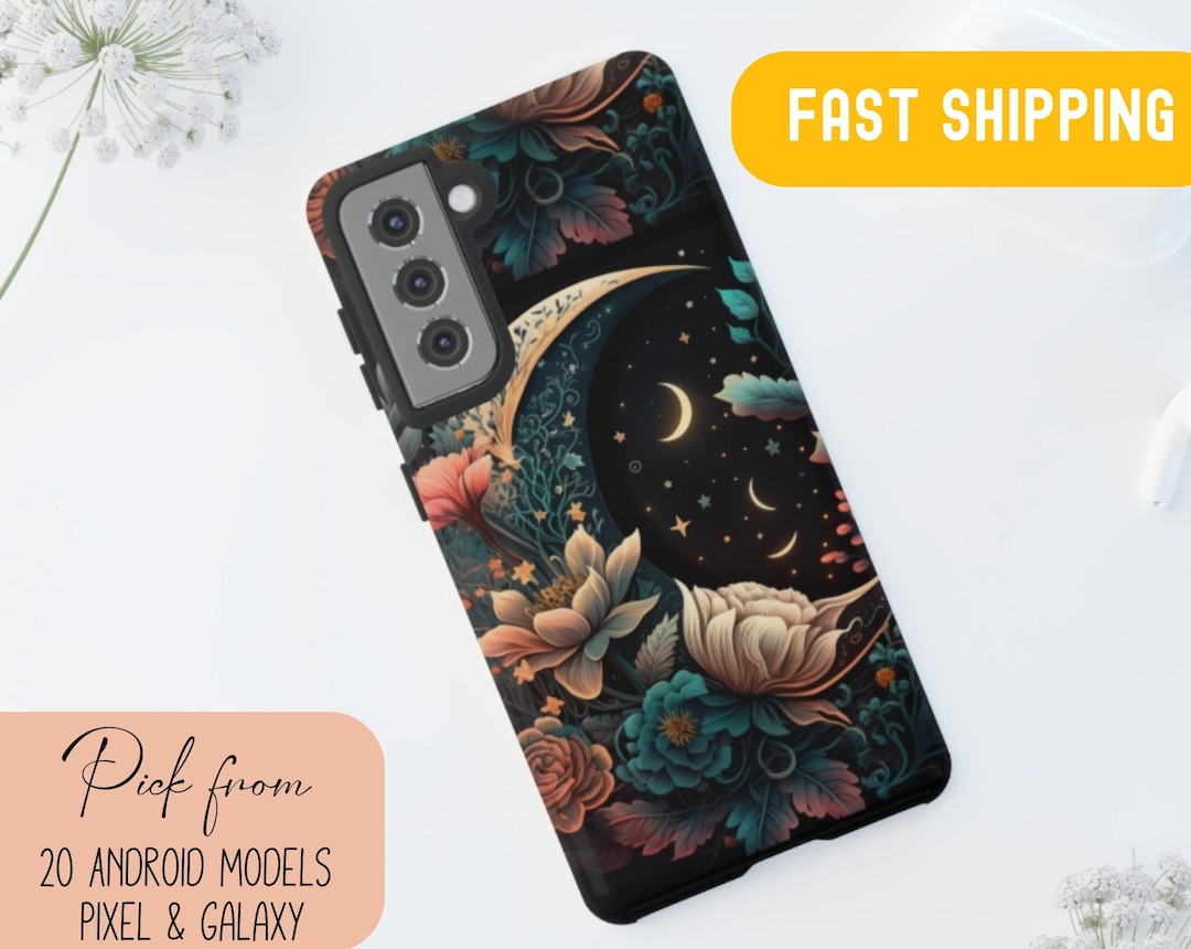 Cottagecore Floral Moon Stars Phone Case: Google Pixel & Samsung Galaxy ...