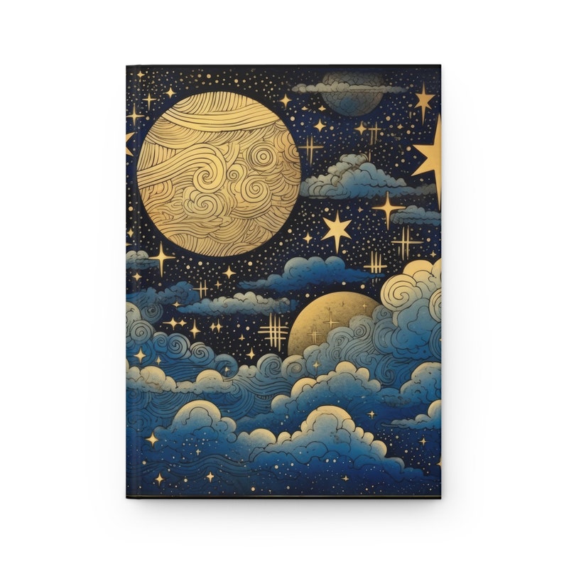 Celestial Sun Moon Stars Hard Cover Journal Dream Journal - Etsy