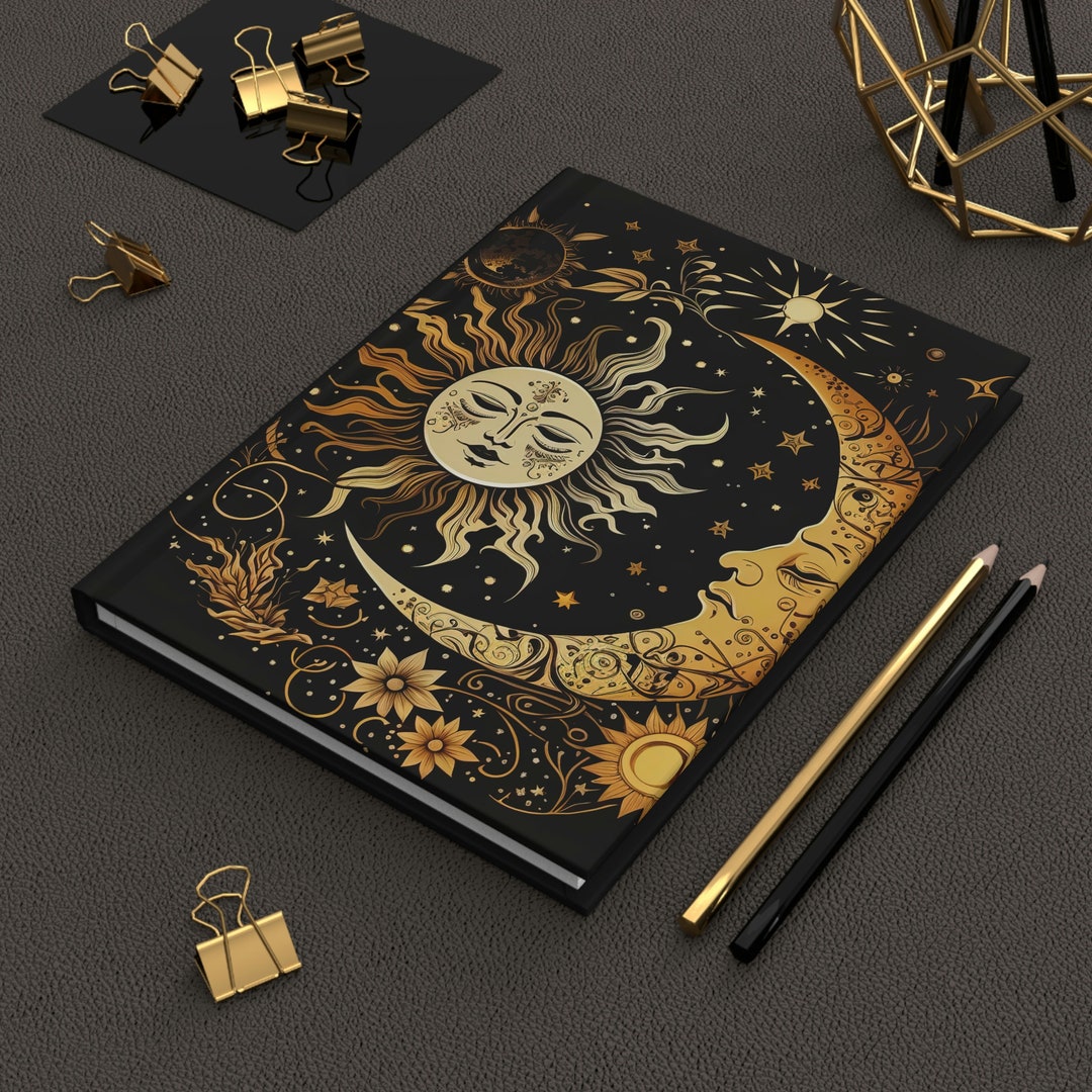 Celestial Sun Moon Stars Hard Cover Journal, Dream Journal ...