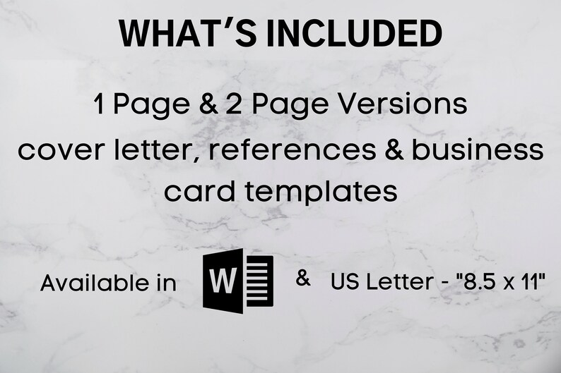 Professional Resume Template Bundle: Cover Letter & Business Card (MS ...