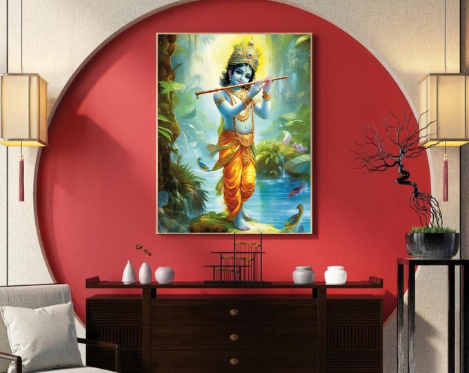Radha Krishna Metal Sign, Radha Rani Lord Shree Krishna Wall Art, Hindu ...