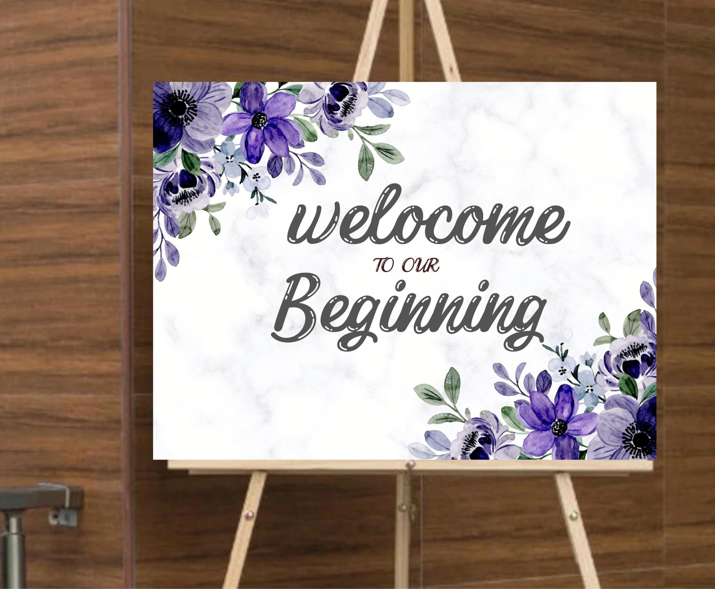Welcome Sign Welcome Sign Template Geometric Greenery - Etsy