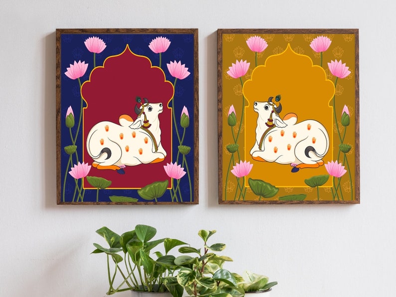 Indian Pichwai High Resolution Print Pichhwai Cow Print With - Etsy