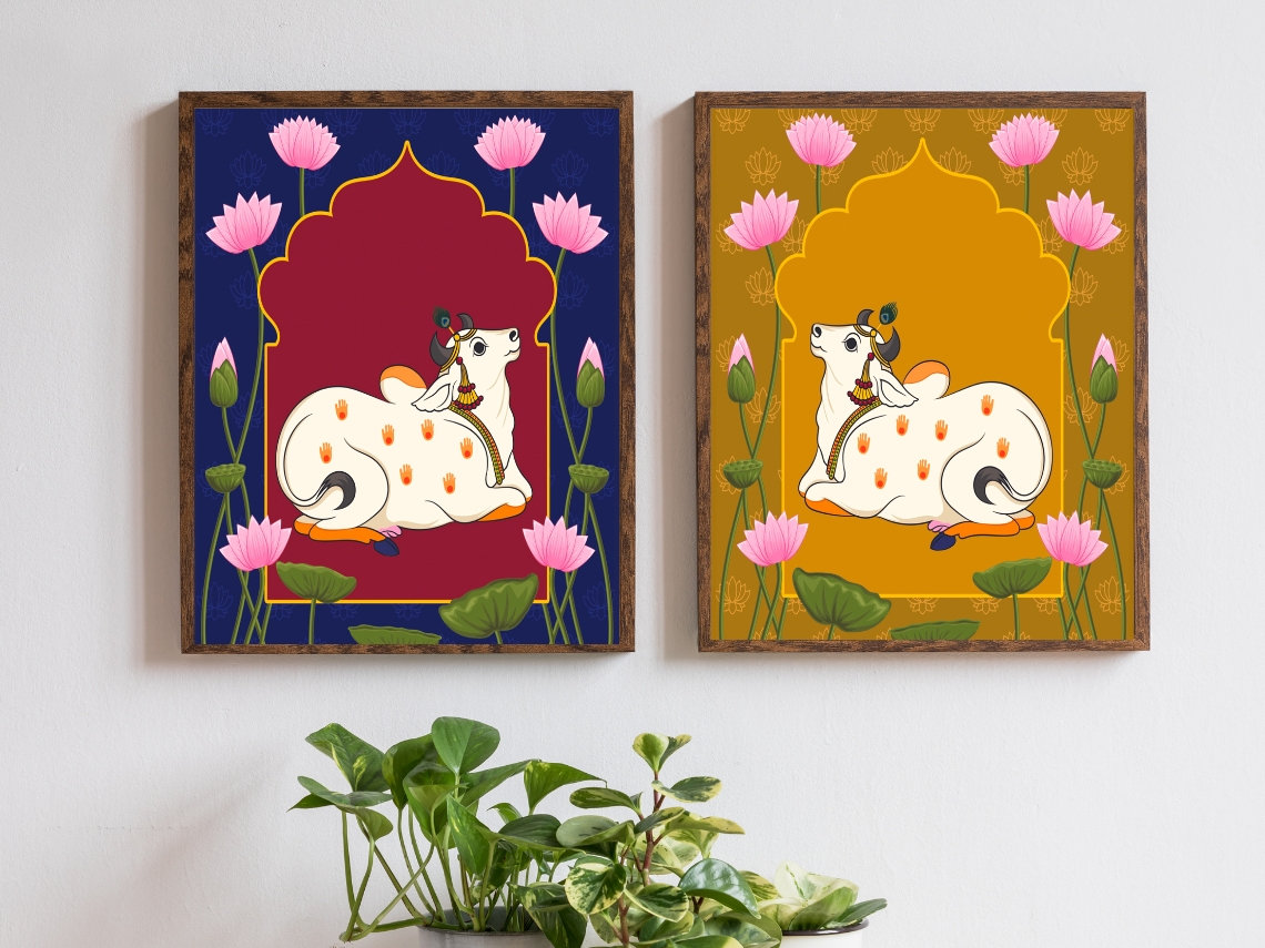 Indian Pichwai High Resolution Print Pichhwai Cow Print With - Etsy
