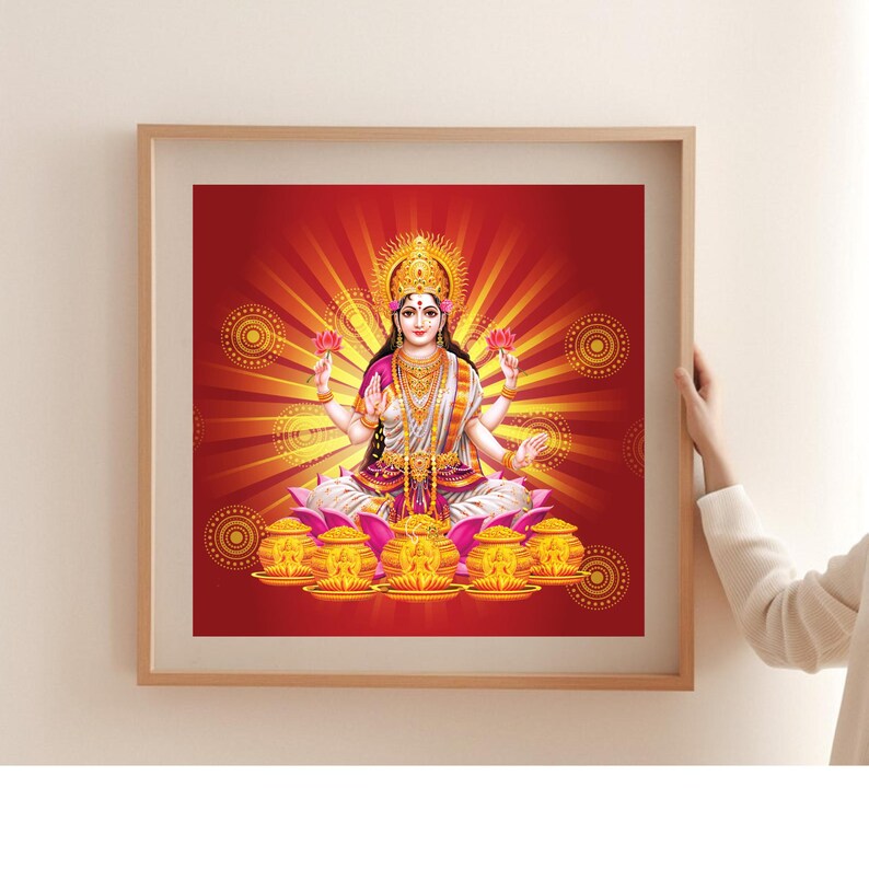 Lakshmi, Goddess Lakshmi Print, Lakshmi Puja, Diwali Poster, Lakshmi ...