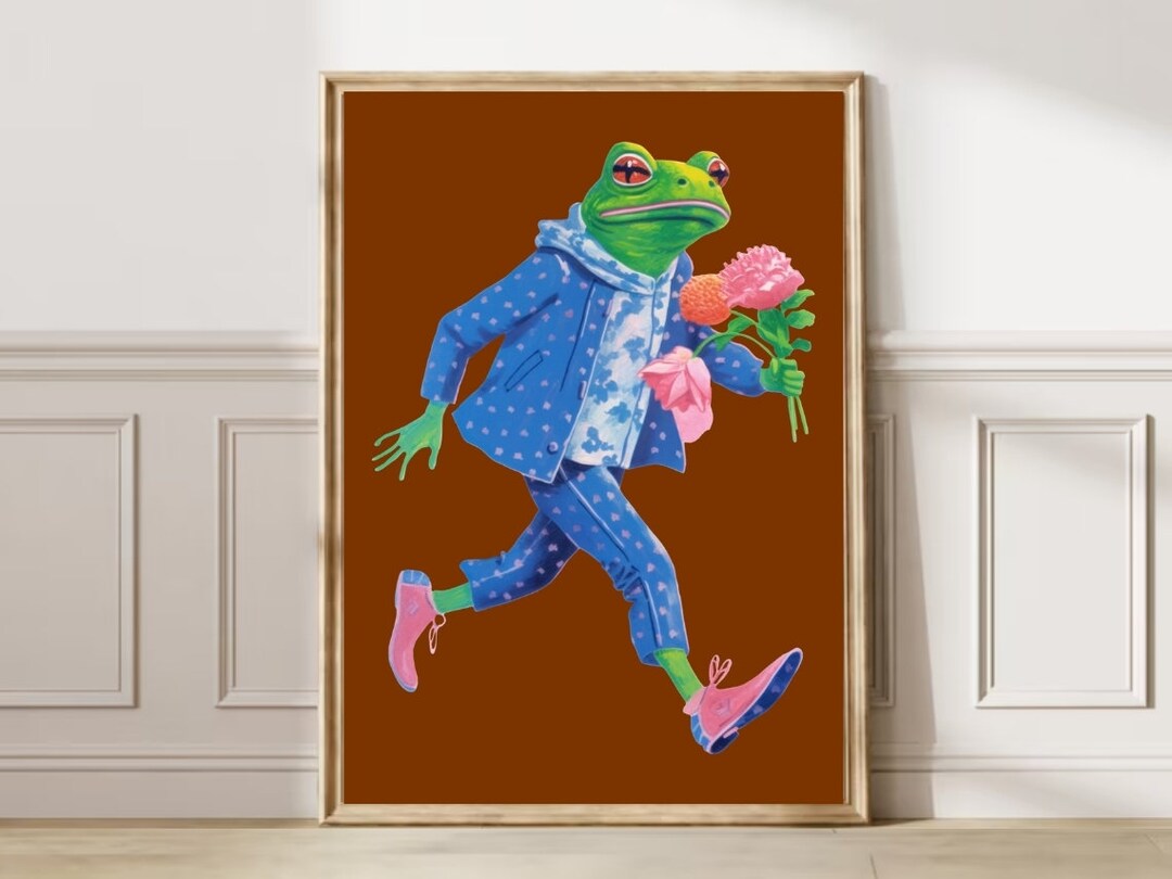 Frog Print, Vintage Frog Concert Poster, Retro Frog Illustration, Frog ...