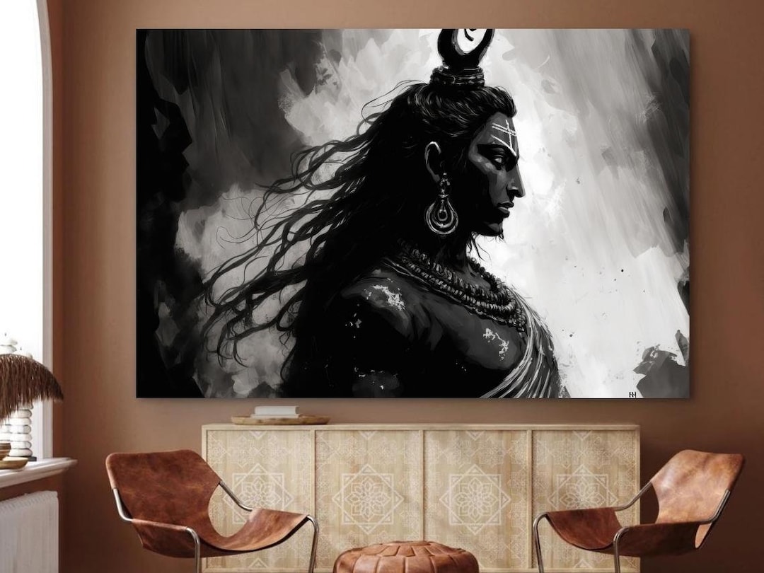 Shiva Print, Digital Art Print, Hindu God Painting, Spiritual Home ...