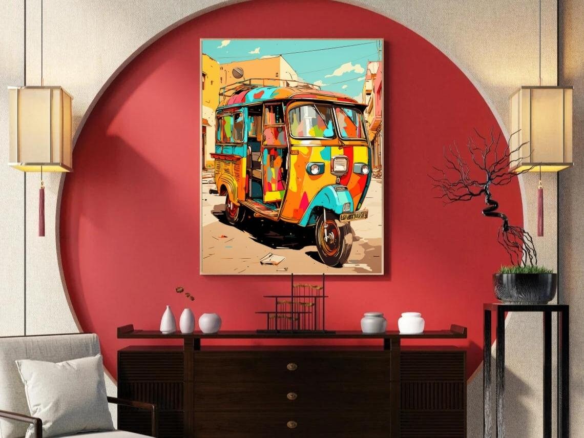 Desi Wall Art Indian Print Poster Bollywood Mumbai Auto - Etsy