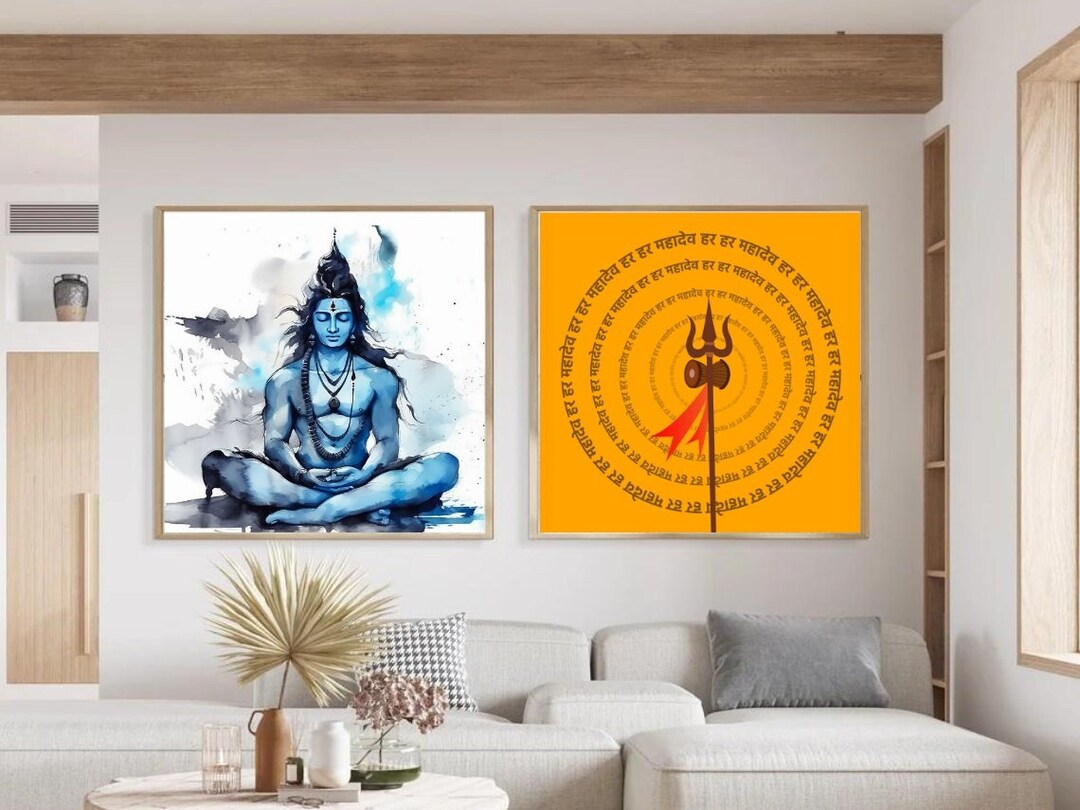 Lord Shiva Print, Shiva Wall Art, Indian God Wall Art, Hindu Wall Art ...