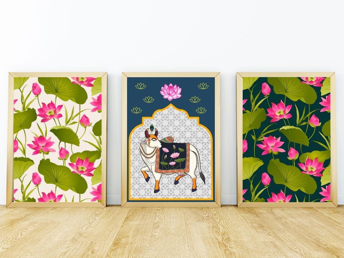 Buy Indian Folk Art, Pichwai Cow, Pichwai Painting, Indian Folk Art ...