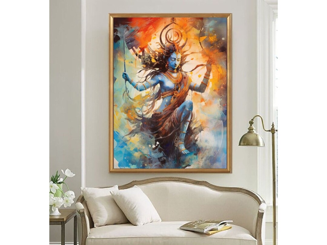 Lord Shiva Print, Shiva Wall Art, Indian God Wall Art, Hindu Wall Art ...