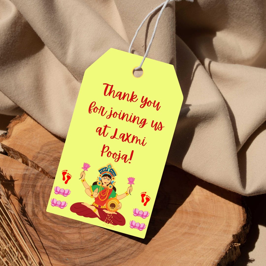 Laxmi Pooja Tags, Diwali Gift Tags, Indian Festival, Deepawali Gift ...