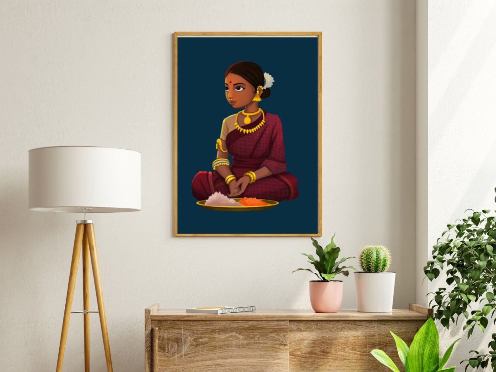 Desi Art, Indian Woman Wall Art, South Asian Art, Brown Girl Art ...