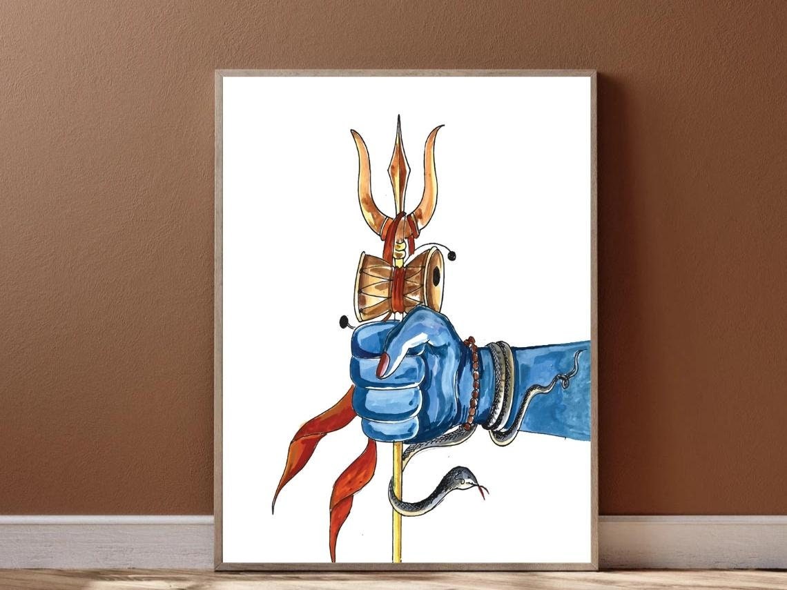 Lord Shiva Painting, Adiyogi Wall Art, Indian God Shivji Mahadev Art ...
