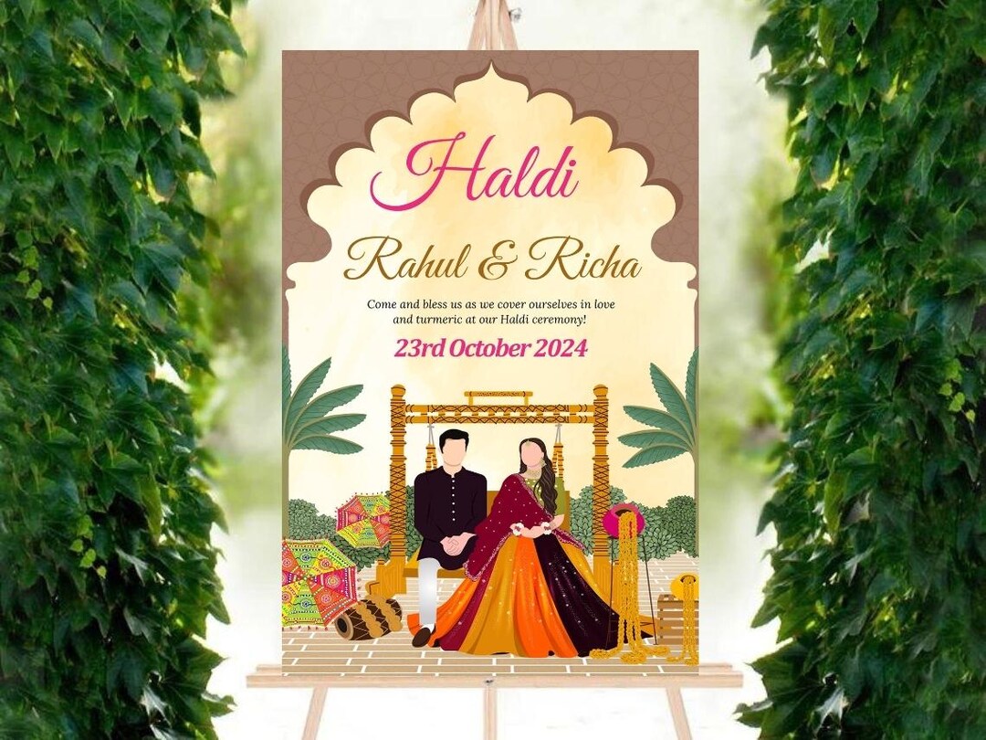 Haldi Welcome Sign , Haldi Digital Sign, Haldi Sign ,gaye Holud Sign ...
