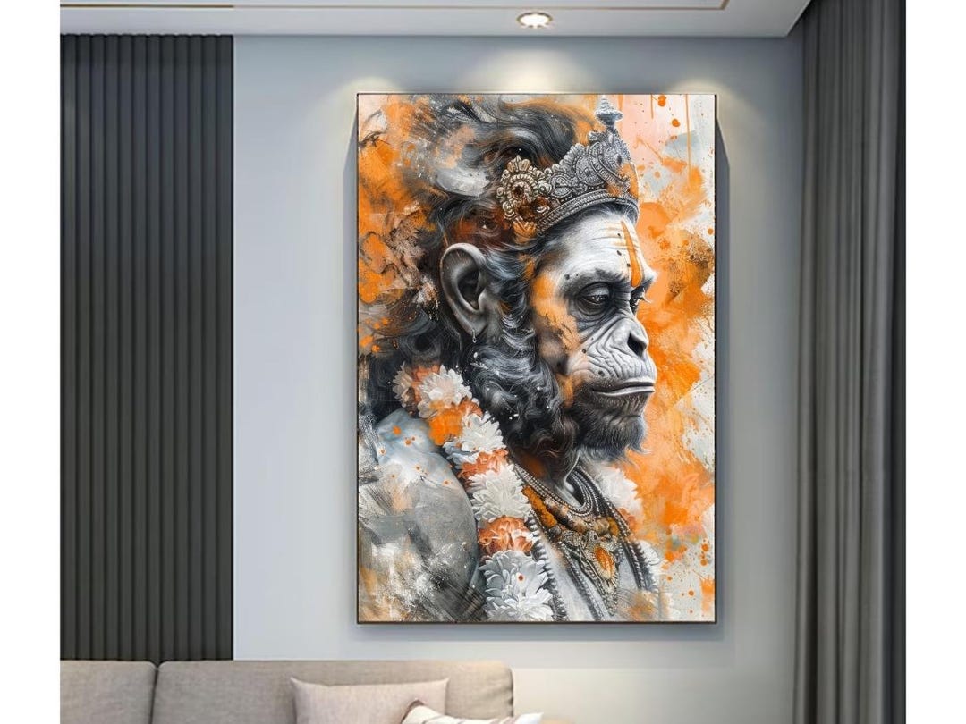 Hanuman Art, Hanuman Print, Hanuman Painting, Indian God, Hanuman Wall ...