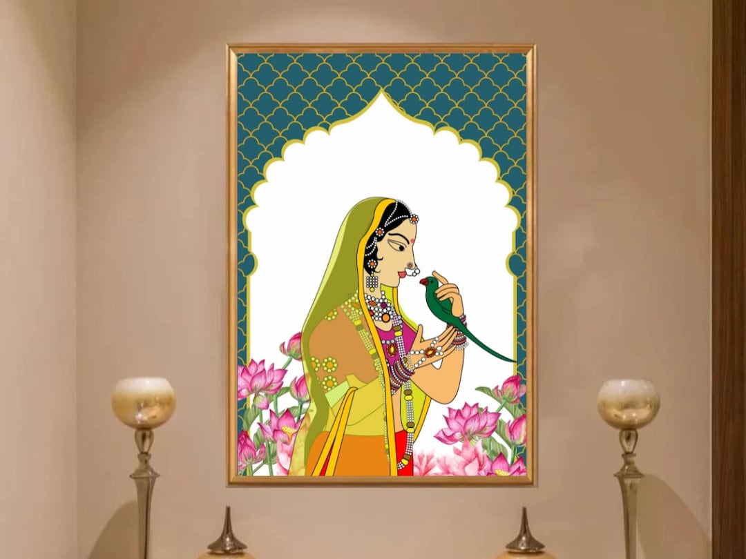 Indian Folk Desi Art Indian Wall Art Aesthetic Wall Decor - Etsy