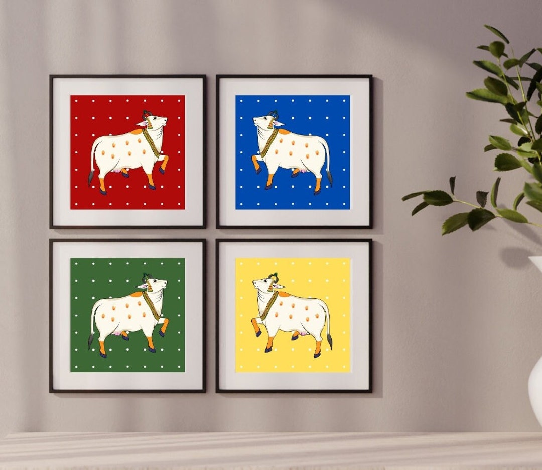 Holy Cow, Pichwai Cow , Indian Home Decor, House Warming Item, Indian ...