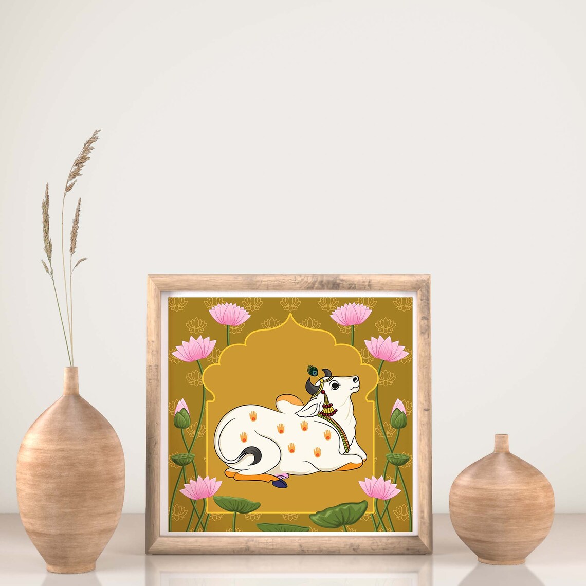 Indian Folk Art, Cow Prints, Living Room Decor, Printable, Indian ...